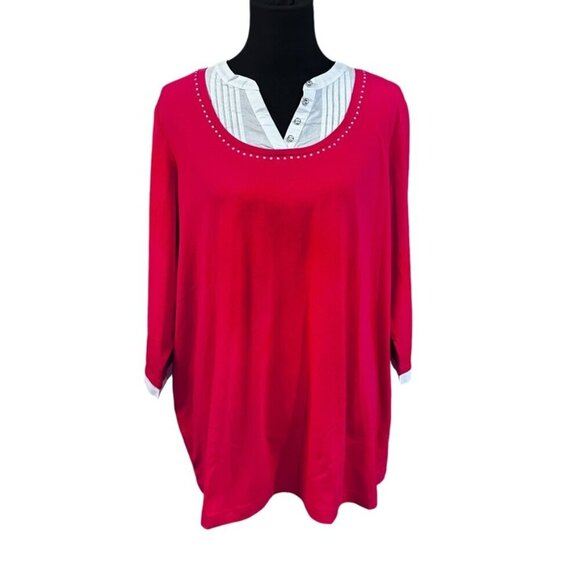 Quacker Factory | Tops | Nwt Quacker Factory Volup Rhinestone ...